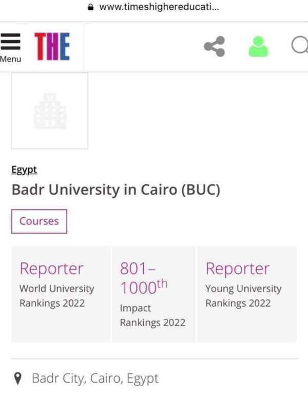 Badr University Among the World’s Top 201 Universities – BUC